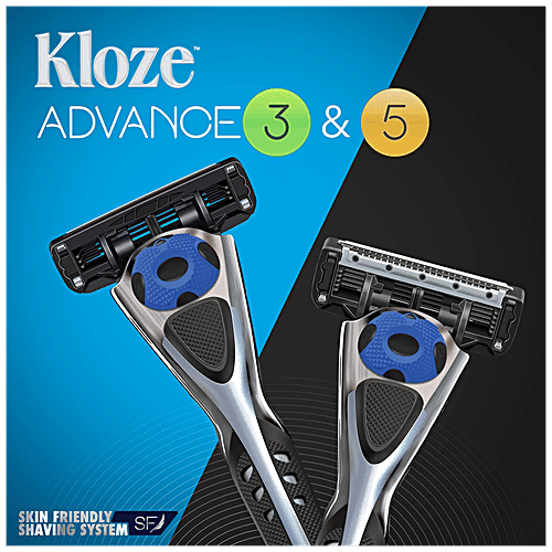 Buy Kloze Advance 3 Razor With 2 Cartridge - Sharp Steel Blade, Rubber ...