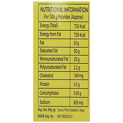 Buy Warana Salted Table Butter - Pasteurised, Rich In Calcium Online at ...