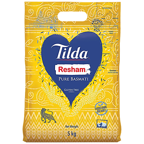Buy Tilda Resham Pure Basmati Rice - Gluten Free, Long Slender Grain ...
