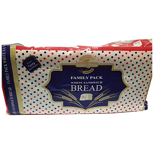 Buy Bakers World White Sandwich Bread Family Pack - Soft, Spongy Online ...