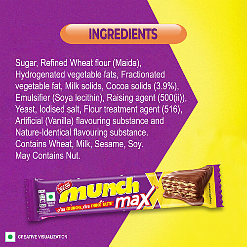 Buy NESTLE MUNCH Max Choco Coated Crunchy Wafer - Sweet Online at Best ...