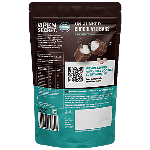Buy Open Secret Coconut Chocolate Bars - Unjunked, Made With Jaggery ...