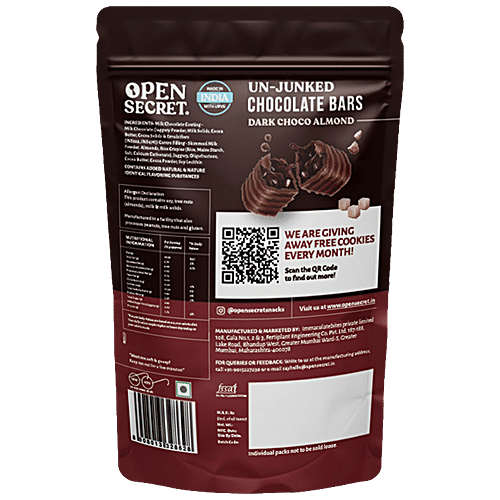 Buy Open Secret Dark Choco-Almond Chocolate Bars - Made With Jaggery ...
