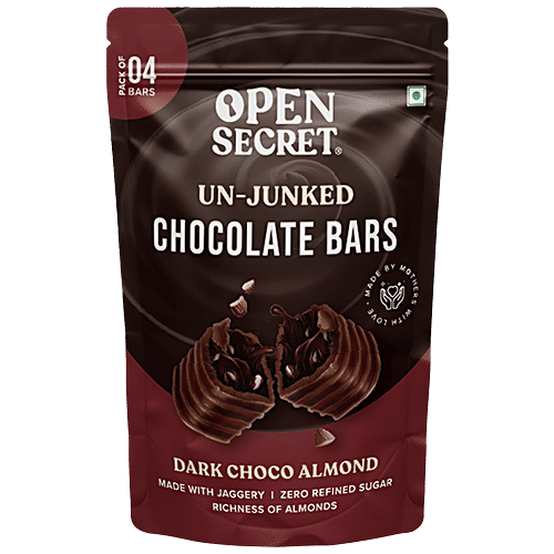 Buy Open Secret Dark Choco-Almond Chocolate Bars - Made With Jaggery ...