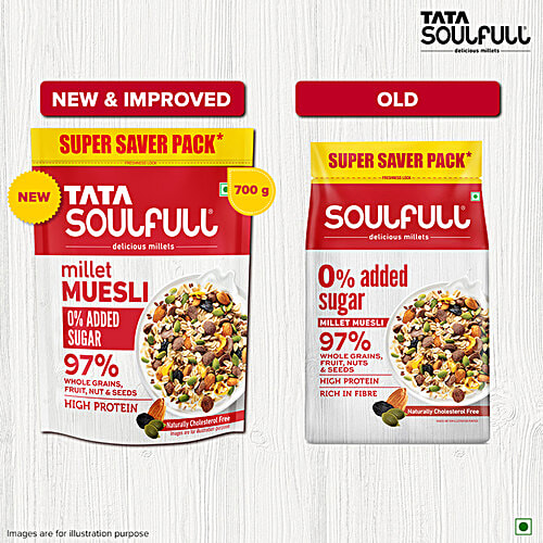Buy Tata Soulfull Millet Muesli - 0% Added Sugar, Rich In Protein ...