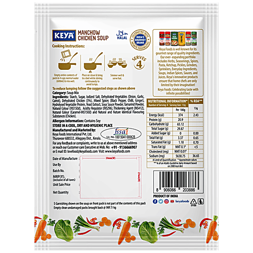 Buy Keya Manchow Chicken Soup - Four Serve, Ready In A Minute Online at ...