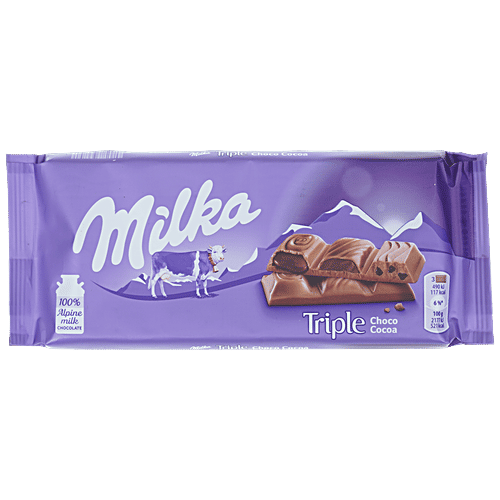 Buy Milka Triple Choco Cocoa Alpine Milk Slab With Oreo Pieces Online ...