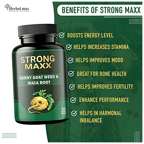 Buy Herbal max Strong Maxx - Horny Goat Weed & Maca Root Extract ...