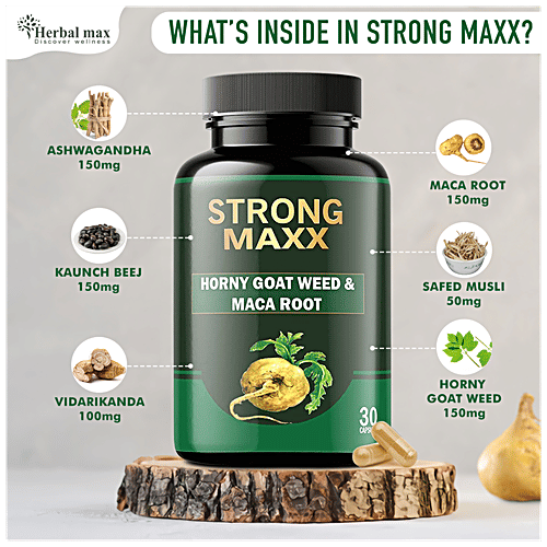 Buy Herbal max Strong Maxx - Horny Goat Weed & Maca Root Extract ...