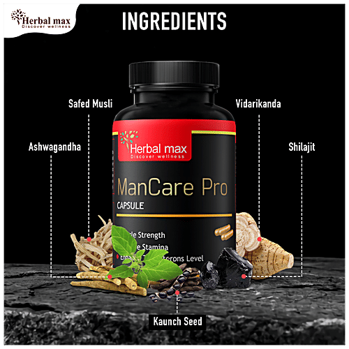 Buy Herbal Max ManCare Pro Capsules- For Strength, Energy & Performance ...