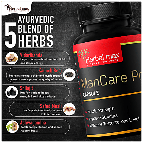 Buy Herbal Max ManCare Pro Capsules- For Strength, Energy & Performance Online at Best Price of ...