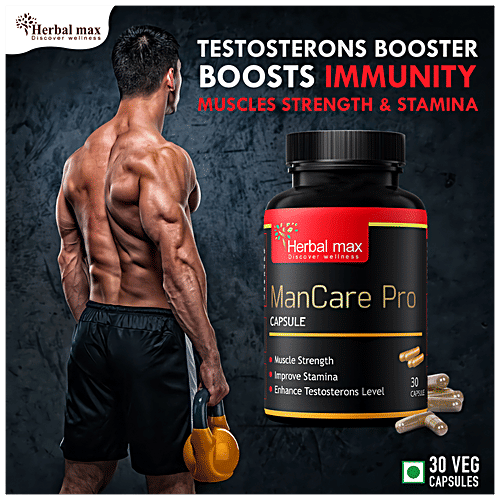 Herbal max ManCare Pro Capsules- For Strength, Energy & Performance, 30 ...