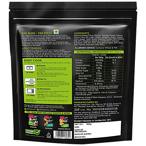 Buy Prasuma Bao Buns - Veg Pizza, Stuffed Bread, No Preservative ...