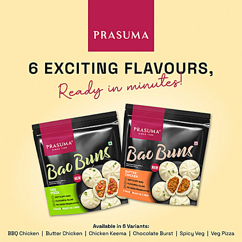 Buy Prasuma Bao Buns - Choco Crunch, Stuffed Bread, No Preservative ...