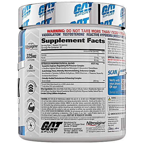 Buy GAT Sport Nitraflex Hyperemia & Testosterone Enhancing Powder ...
