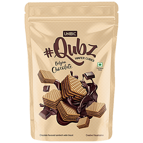Buy UNIBIC Qubz Wafer Cubes - Belgian Chocolate Sandwich Biscuit Online ...