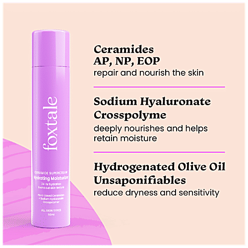 Buy foxtale Ceramide Supercream Hydrating Moisturizer - Evens Out Skin ...