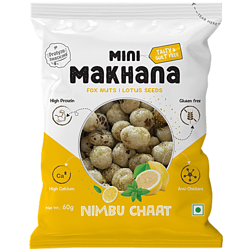 Buy Protyze Mini Makhana - Nimbu Chat, High In Protein & Calcium ...