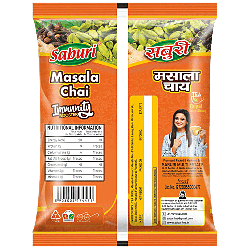 Buy Saburi Masala Tea/Chai With Tulsi, Ginger, Cardamom - Rich Flavour ...