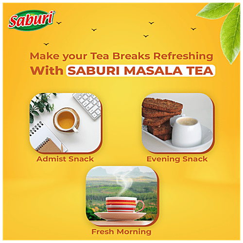 Buy Saburi Masala Tea/Chai With Tulsi, Ginger, Cardamom - Rich Flavour ...