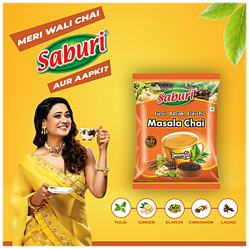 Buy Saburi Masala Tea/Chai With Tulsi, Ginger, Cardamom - Rich Flavour ...