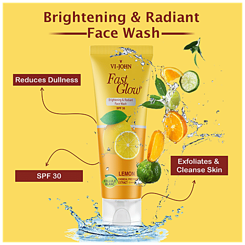 Buy VI-JOHN Fast Glow Face Wash Lemon SPF 30 - Chemical Free Whitening ...