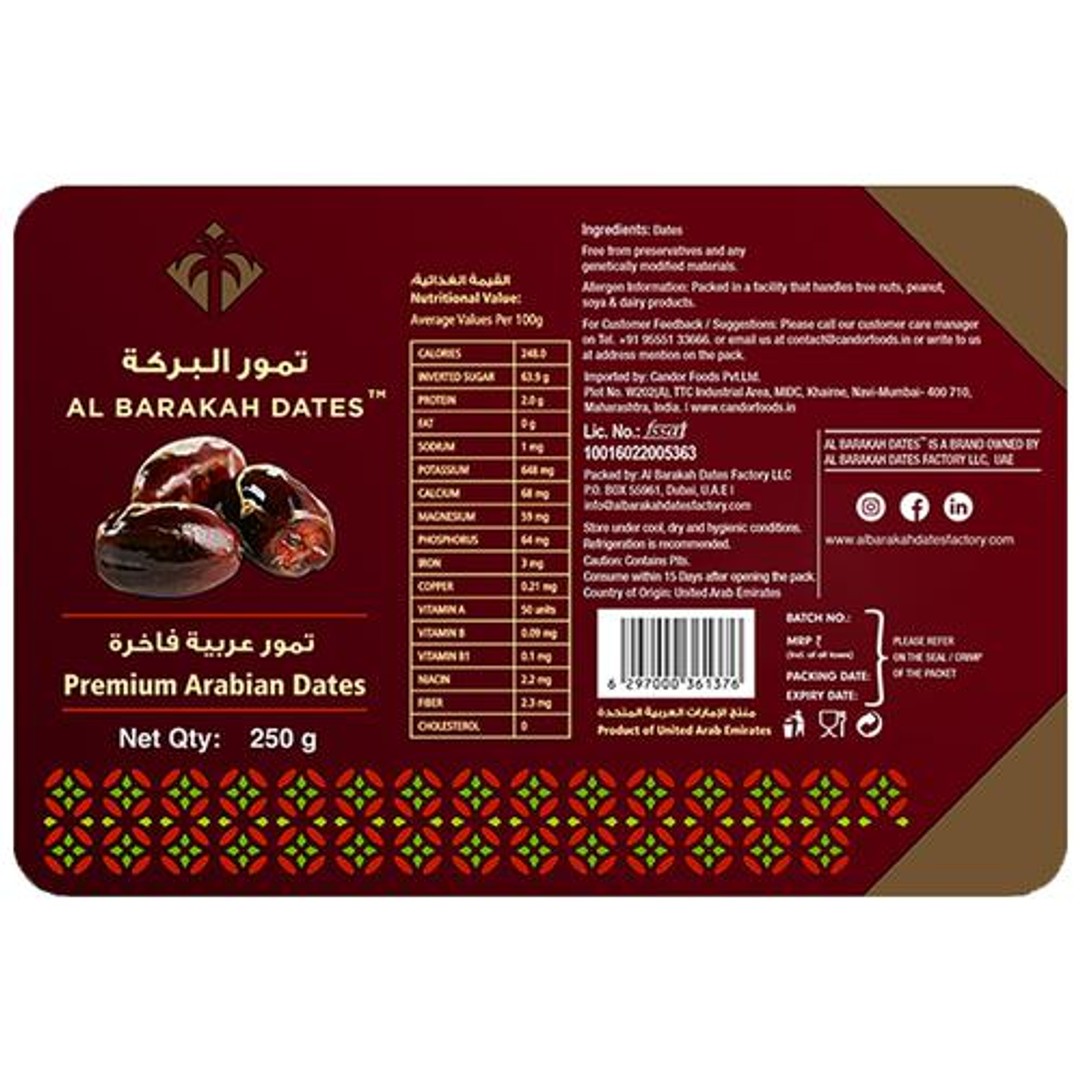 Buy Al Barakah Dates Premium Arabic Dates - Edible Sweet Fruit, Natural ...