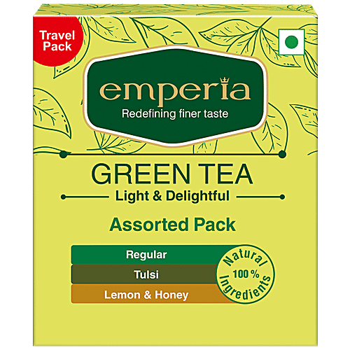 Buy emperia Green Tea - With Plain, Tulsi, Lemon & Honey, Travel Pack ...