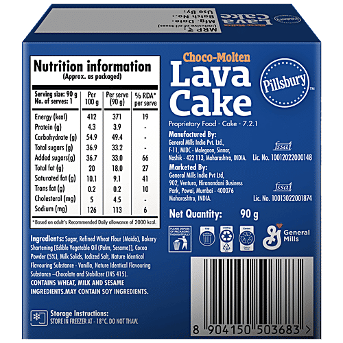 Buy Pillsbury Choco-Molten Lava Cake - Rich & Velvety, Ready In 30 ...