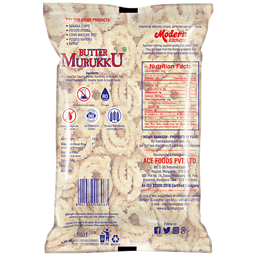 Buy Modern Kitchens Butter Murukku - Fresh, Crunchy, South Indian Snack ...