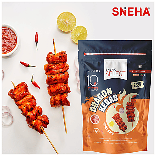 Buy Sneha Select Dragon Chicken Kebab - Frozen, Marinated, Protein-Rich ...