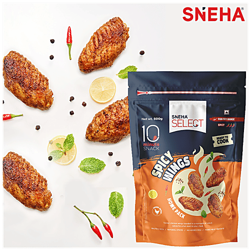 Sneha Select Spicy Chicken Wings - Frozen, Marinated, Natural Spices ...