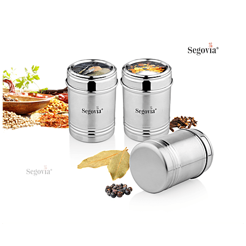 Buy Segovia Stainless Steel Kitchen Spice Canister/Masala Jar With Lid ...