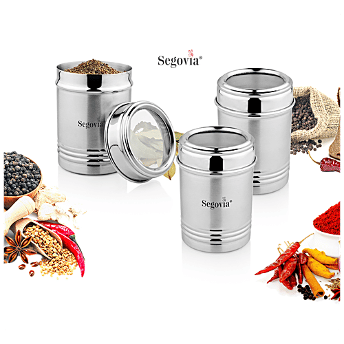 Buy Segovia Stainless Steel Kitchen Spice Canister/Masala Jar With Lid ...