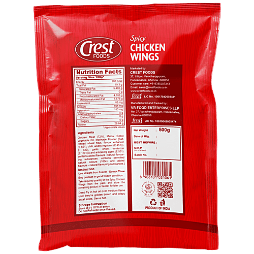 Buy Crest Foods Spicy Chicken Wings - Ready To Fry, High Quality Online ...
