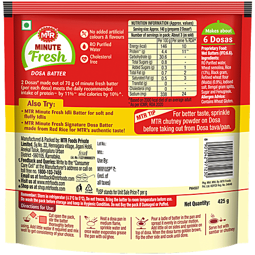 Buy MTR Minute Fresh Dosa Batter - No Added Artificial Colours ...
