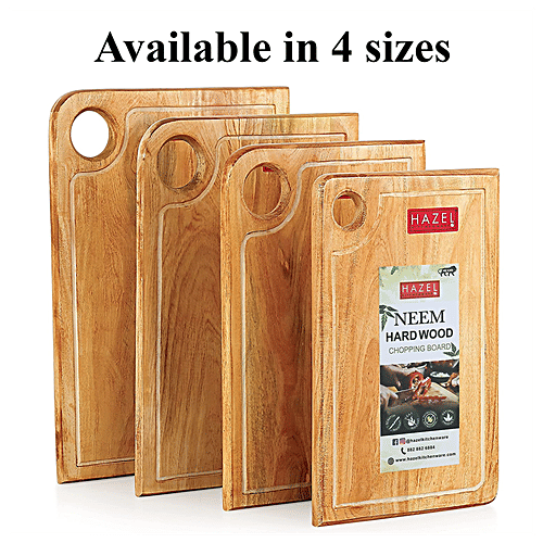 Buy HAZEL Neem Wooden Vegetable Rectangle Shape Chopping Board - 11X16 ...