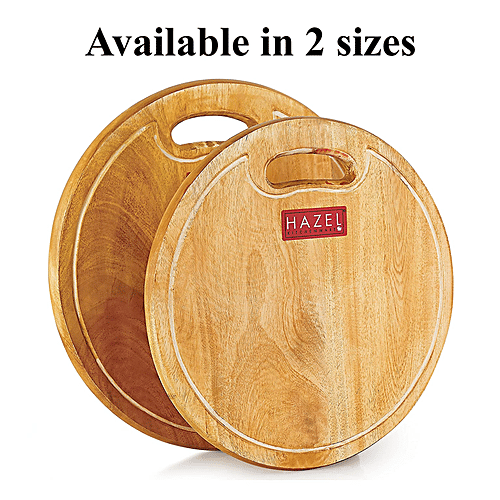 Buy HAZEL Neem Wood Round Vegetable Chopping Board - 13 Inch Diameter ...