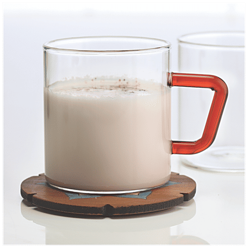 Buy Borosil Vision Tea-N-Coffee Mug Set - Glass, Brown Handle ...