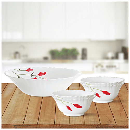 Buy Larah by Borosil Diana Opal Ware Pudding Set - Microwave Safe ...