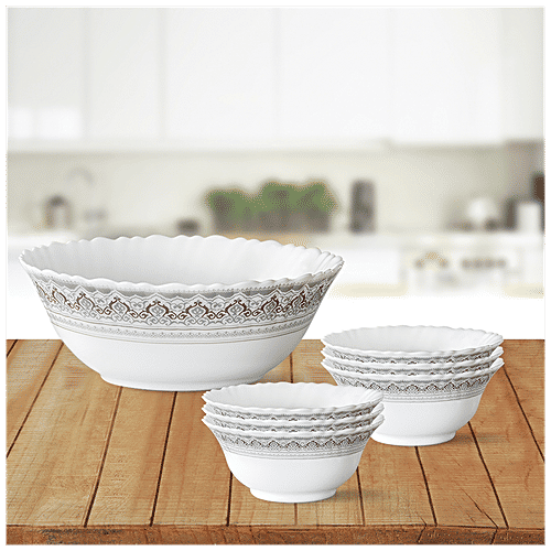 Buy Larah by Borosil Classic Opal Ware Pudding Set - Microwave Safe ...
