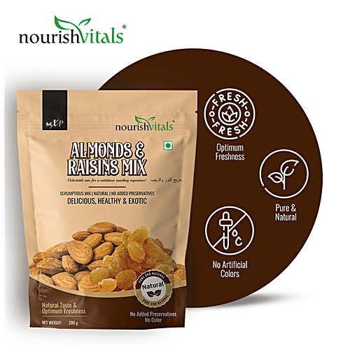 Buy Nourishvitals Almonds & Raisins Mix - Natural, No Added ...