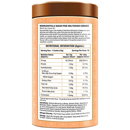 Buy Nourishvitals Multigrain Cookies - Sugar Free, No Added Sugar ...
