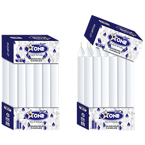 Buy Star One Household Candle 98 C - Sturdy, White Colour Online at ...