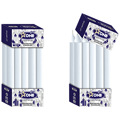 Buy Star One Household Candle 98 D - Sturdy, White Colour Online at ...