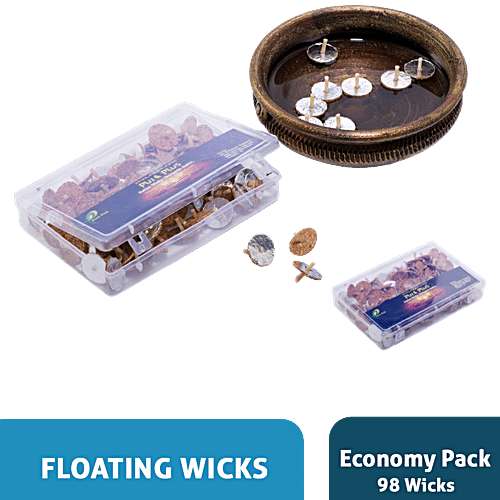 Buy Pujaa Plus Floating Wicks - Economy Pack, Cotton, Dipped In High ...