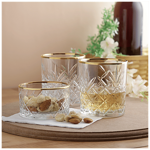 Buy Pasabahce Whisky Set - 96818, Timeless Golden Touch, Stylish ...