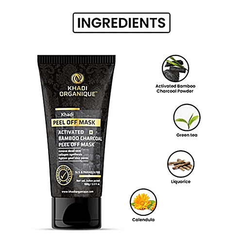 Buy Khadi Organique Activated Charcoal Peel Off Mask - Remove Dead Skin, Tighten Skin Pores ...