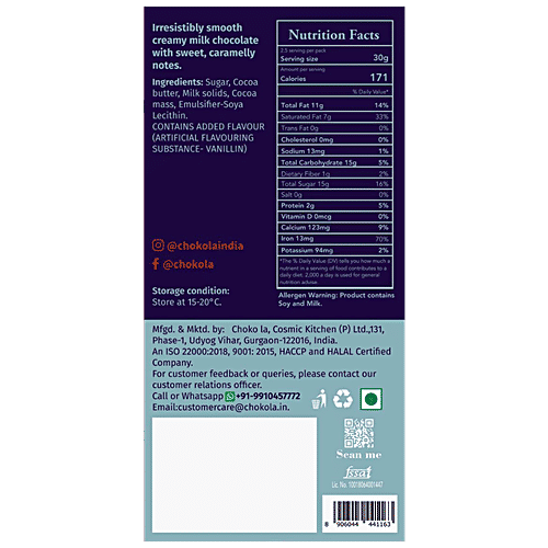 Buy Chokola Classic Smooth 35% Milk Chocolate - With Caramelly Notes ...