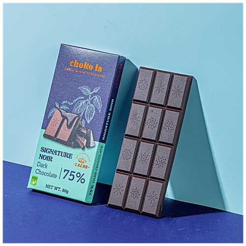 Buy Chokola Signature Noir 75% Dark Chocolate - With Rich Cocoa, Vegan ...